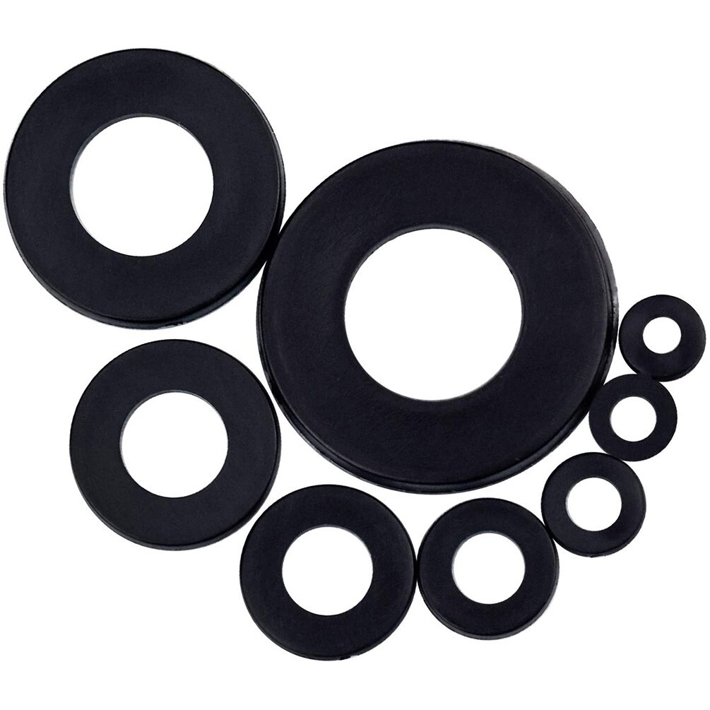 500PCS Nylon Flat Washers Black Versatile Usage for M2M10 Bolts/Screws ...