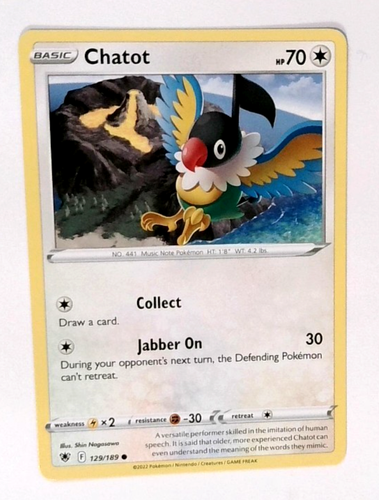 Pokemon Chatot Card 129/189 Astral Radiance Series TCG | eBay
