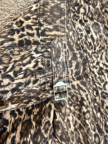 Next Leopard Animal Print Cotton Denim Straight Leg Mid Rise Trousers ...