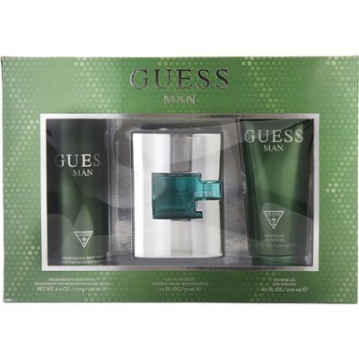 Guess Man Gift Set Mens EDT 2.5 fl oz Spray, Body Spray 6 oz , Shower ...