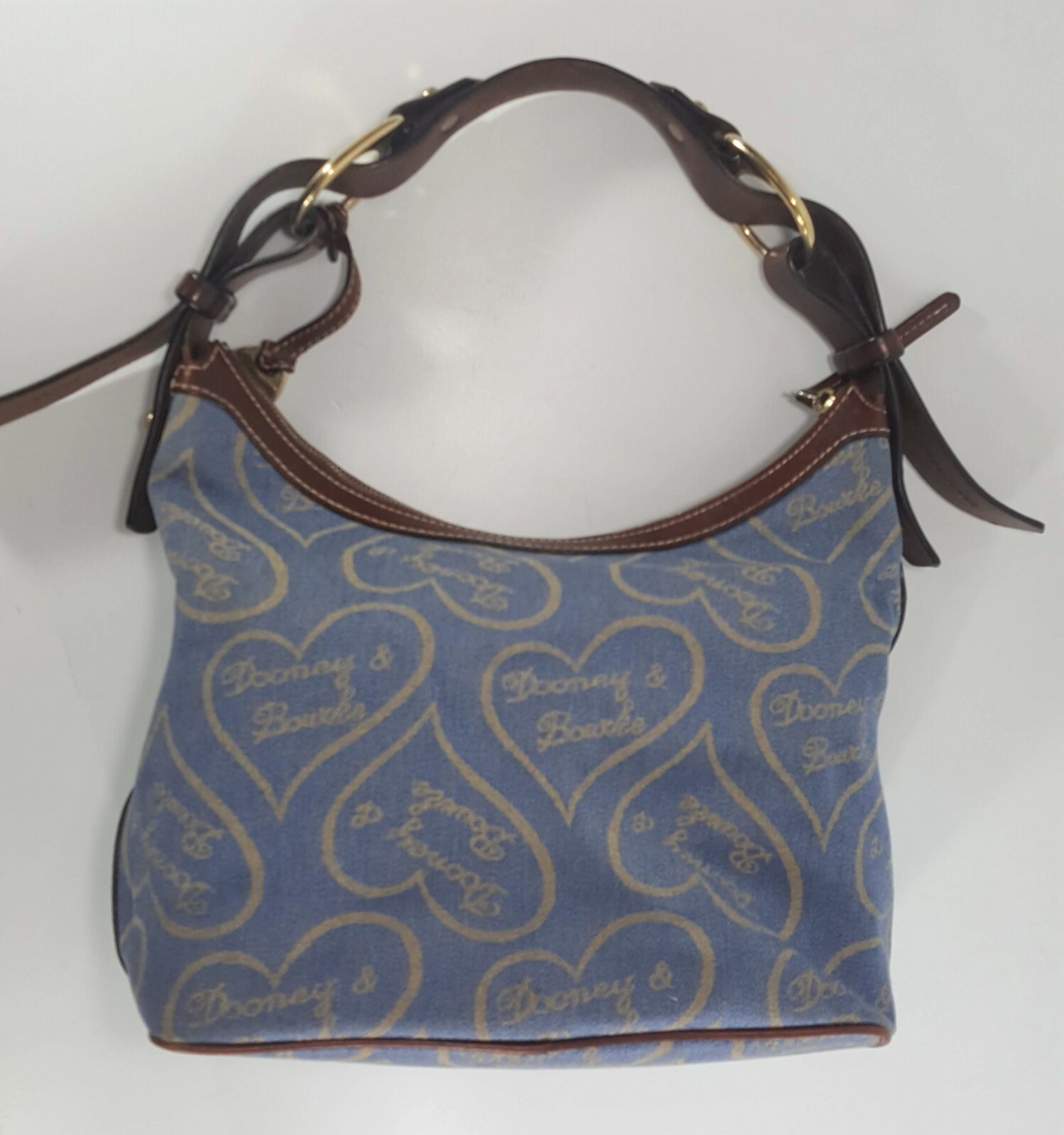 Dooney & Bourke Signature Denim Style Canvas Satchel Medium Purse Cute ...