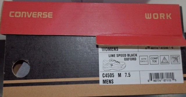 Converse C4505 Unisex Athletic Work Shoes Black Men's Size 7.5 ...
