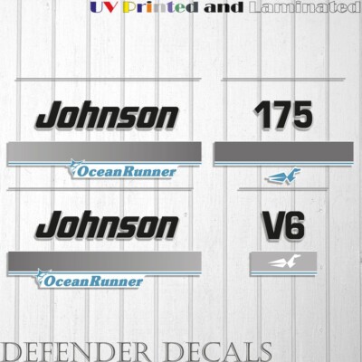 Johnson 175 HP V6 Ocean Runner 1995-1998 Outboard Decals Sticker Set | eBay