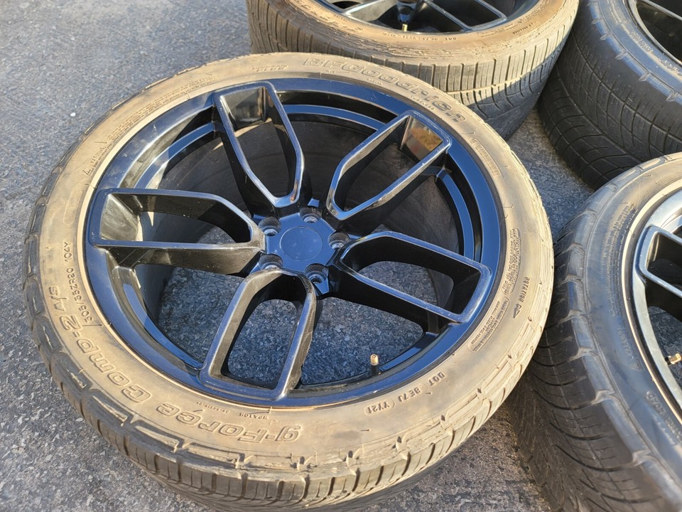 20x10.5 Dodge Charger Challenger SRT Hellcat Replica Wheels Rims Black ...