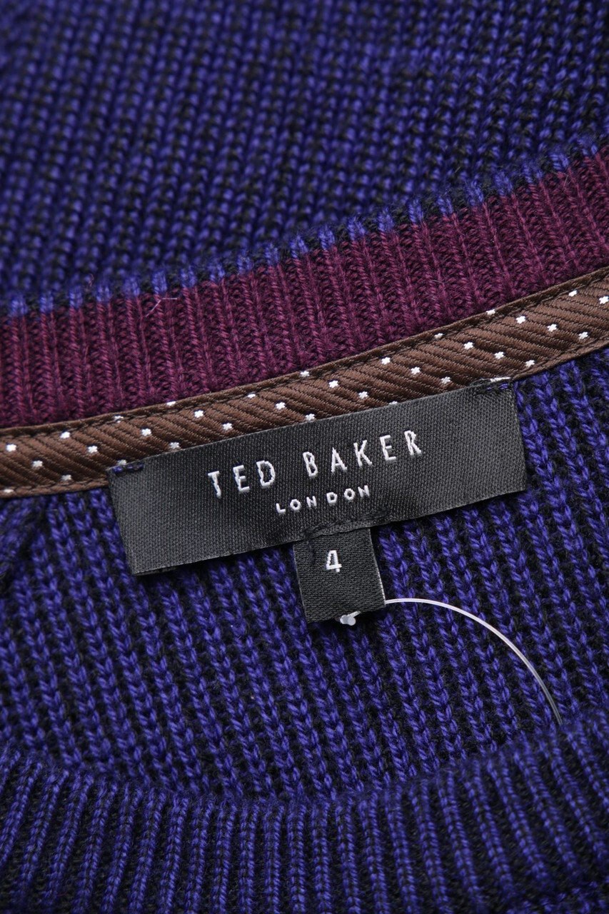 TED BAKER LONDON crewneck pullover Wool 4 = L violet | eBay