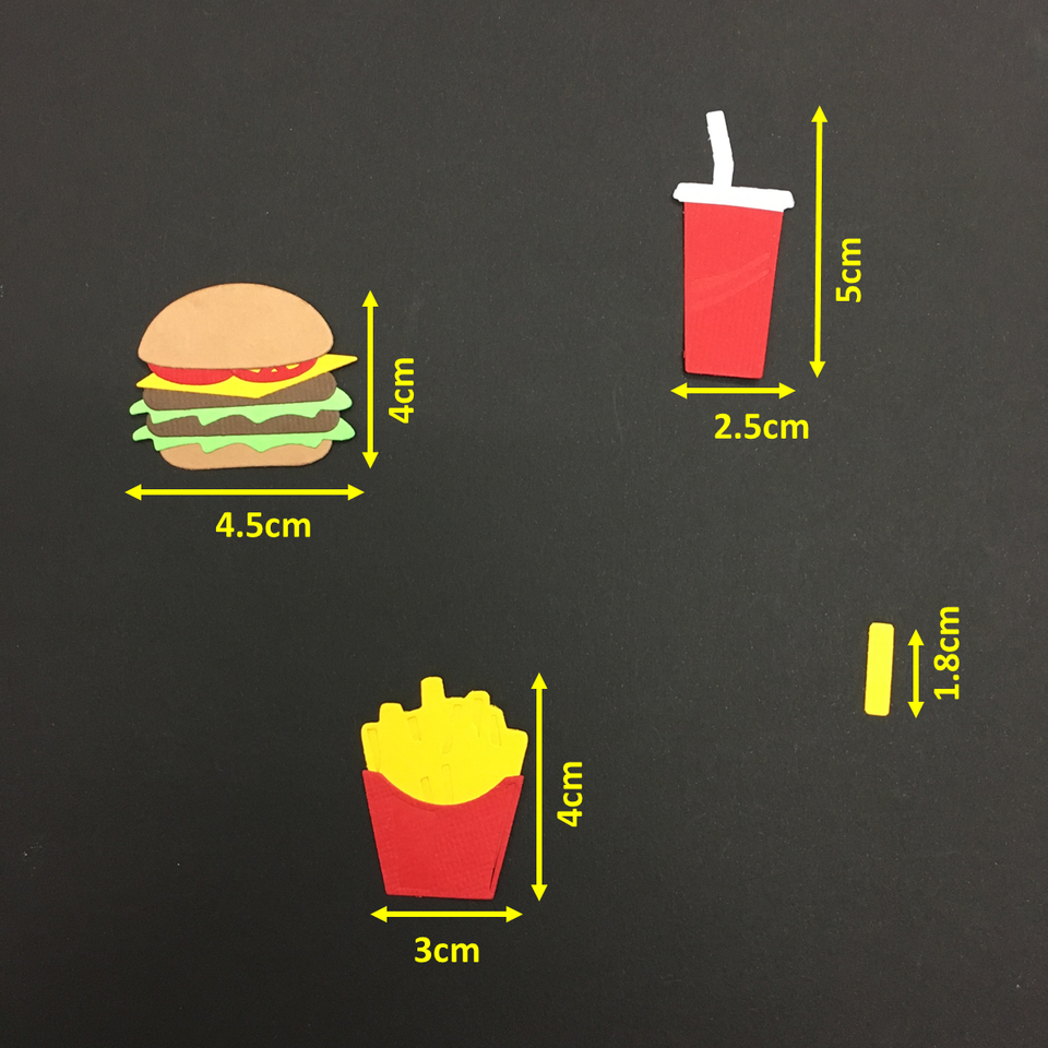 Fast Food: Burger, Fries, Coke Die Cuts - Assorted Sets | eBay