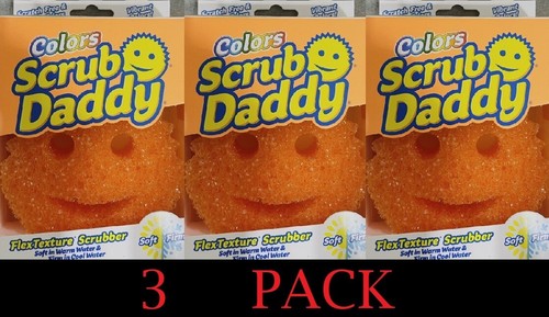 3x THE ORIGINAL Scrub Daddy Non-Scratch FlexTexture Dish Sponge ORANGE ...