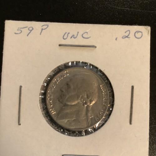 US 1959 P Jefferson Nickel Monticello 5 Cents Coin 1959 P from mint set ...