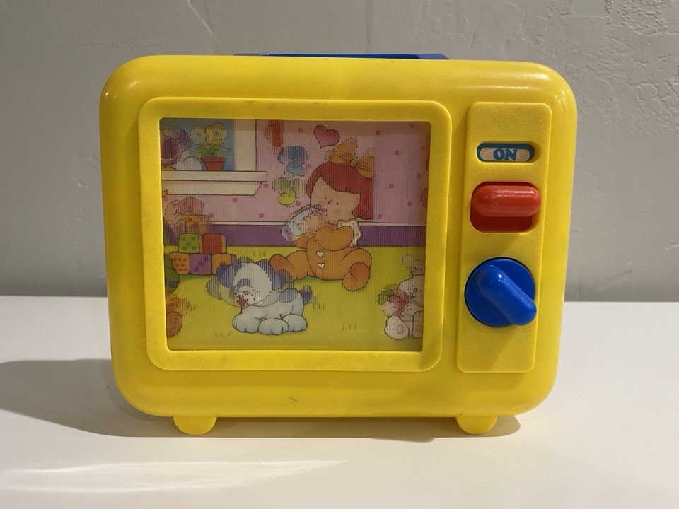 Vintage 1990 Shelcore Wind Up Animated Baby TV Television Music Box Toy ...