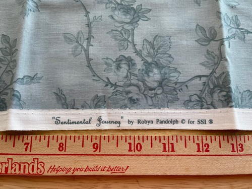 Robyn Pandolph Sentimental Journey Floral Blue Vintage Quilting Fabric ...