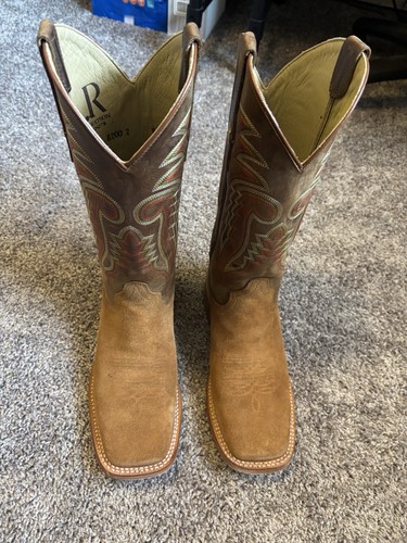 R. WATSON MEN'S ARIZONA TAN/ROUGH OUT WESTERN COWBOY BOOTS RW8200-2 | eBay