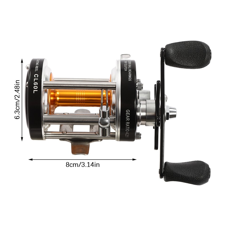 Round Baitcasting Reel, Conventional Reel for Catfish, Baitcasting Fishing Reel | eBay