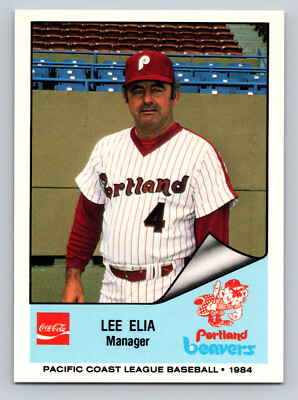 1984 Pacific Coast League Portland Beavers Lee Elia #200 Manager ...
