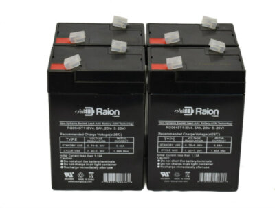 Raion 6V 4.5Ah Replacement Battery For FAAM FTS 6-4.0 - 4 Pack ...