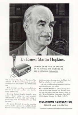 1951 Dictaphone: Dr Ernest Martin Hopkins Vintage Print Ad | eBay