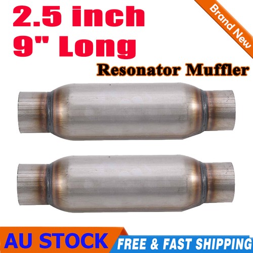Pair 2.5 inch Exhaust Hotdog Resonator Muffler Glass Pack 9" Long High ...