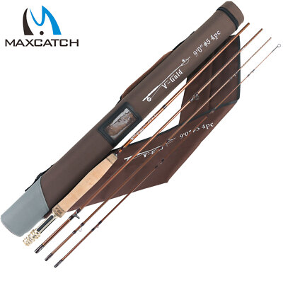Maxcatch Gold Fly Fishing Rod - 4/5/6/8WT 9FT Fast Action Graphite IM12 ...