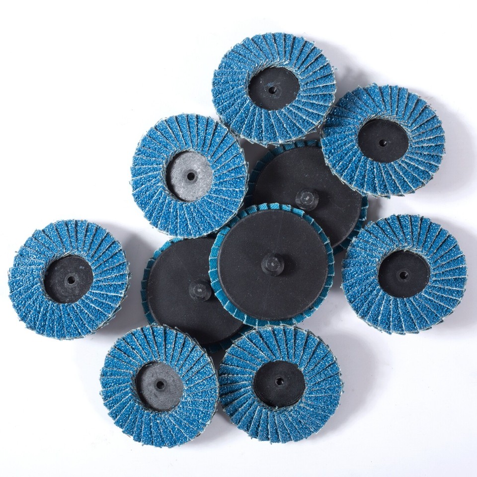 10PC Quick Change 2 inch Roll Lock Flap Sanding Disc 40-120 Grit for ...