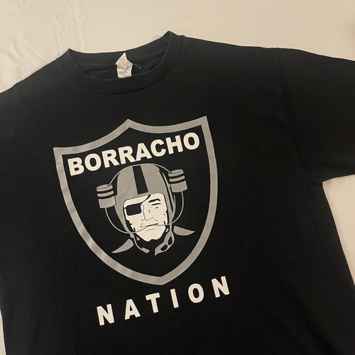 Vintage Borracho Nation Raiders Shield Mens Silver & Black Size Large ...