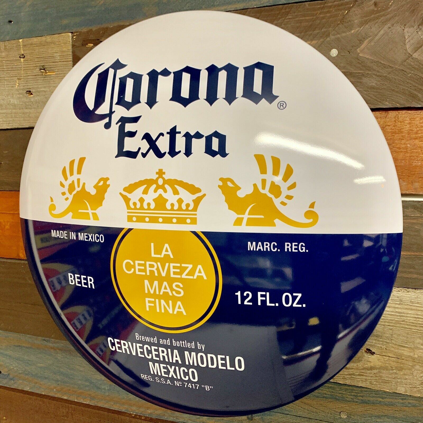 Corona Dome Round 15" Metal Sign, Beer Bar Home Man Cave Garage Wall ...