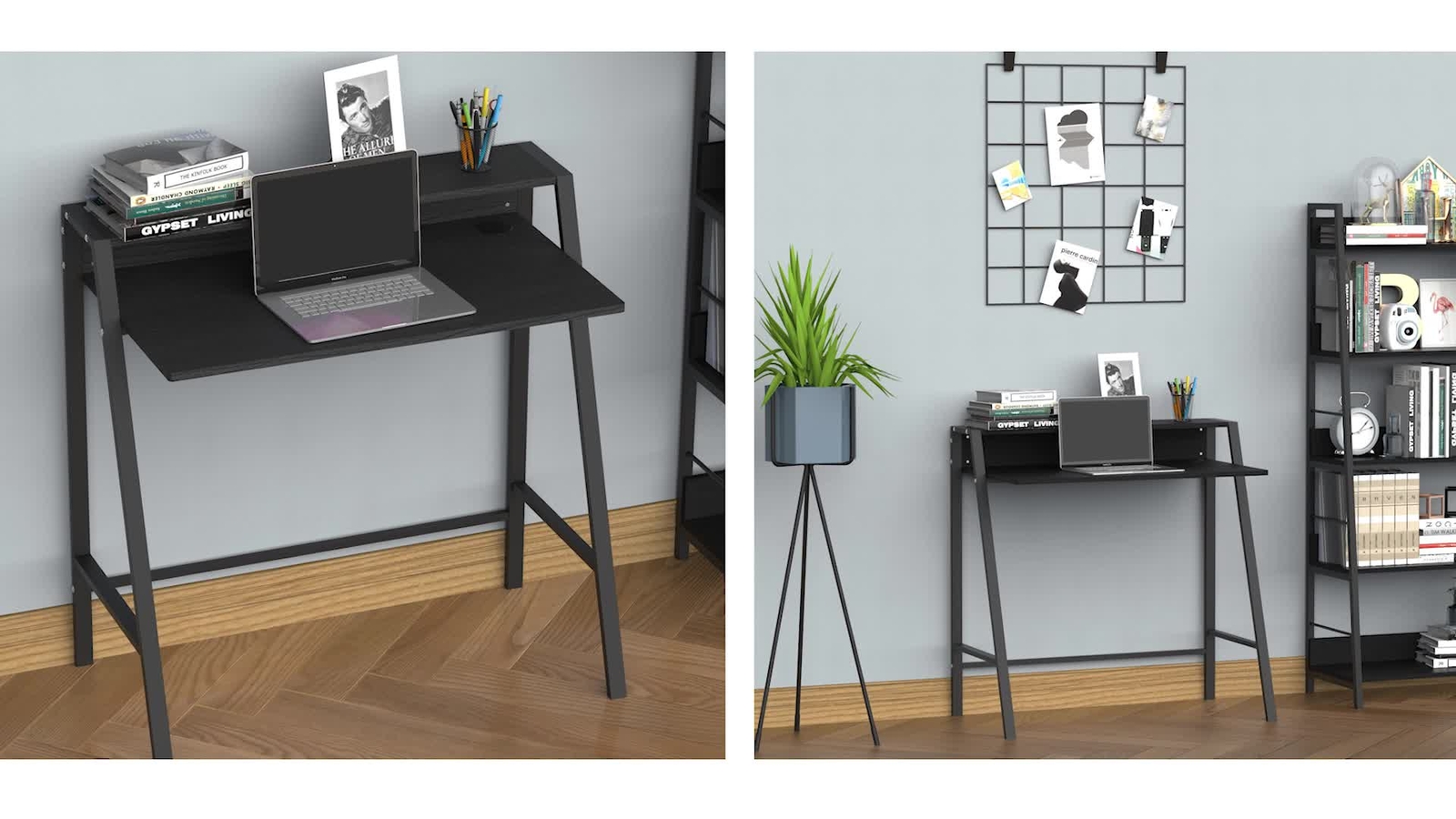 2-Tier Workstation Computer Laptop Desk Home Office Table w/ Shelf ...