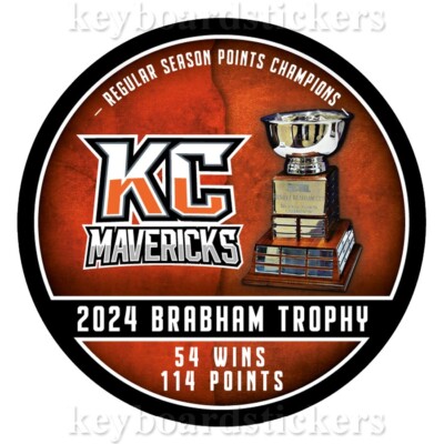 ECHL Kansas City Mavericks 2024 Brabham Trophy Hockey Puck - 54 Wins ...