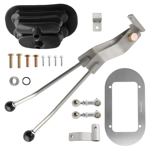 Stainless Steel Twin-Stick Shifter w/ Boots For GM NP205 8-Bolt ...
