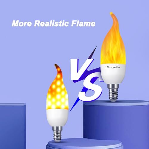 Upgraded Flame LED Flame Light Bulbs, 3 Mode E12 Flickering Light Bulbs ...