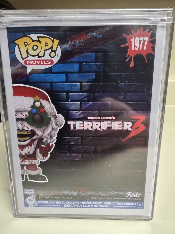 Funko Pop! Vinyl Terrifier 3 Art the Clown #1977 Limited Edition 750 ...