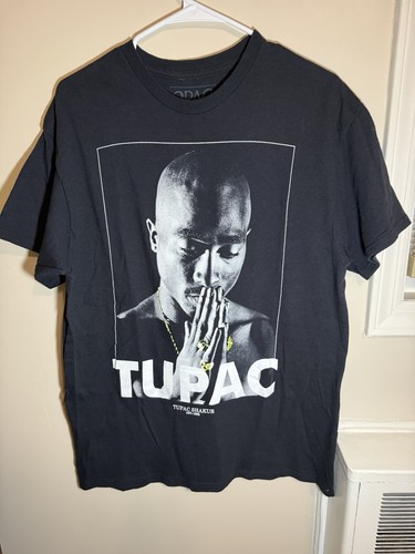2pac Tupac Shakur Praying Hand 71 Graphic T-shirt Men Large Black Music ...