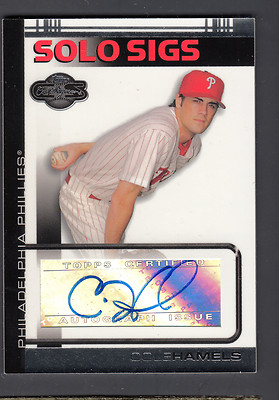 Cole Hamels 2007 Topps Co-Signers Solo Sigs Autograph card Phillies | eBay