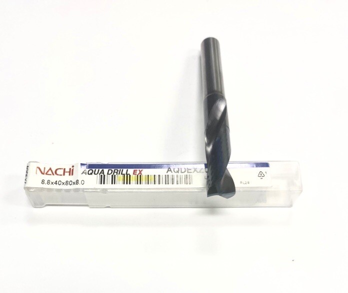 NACHI 8.8mm Carbide Flat Bottom Drill 8mm Shank. 80mm OAL Flute 2 ...