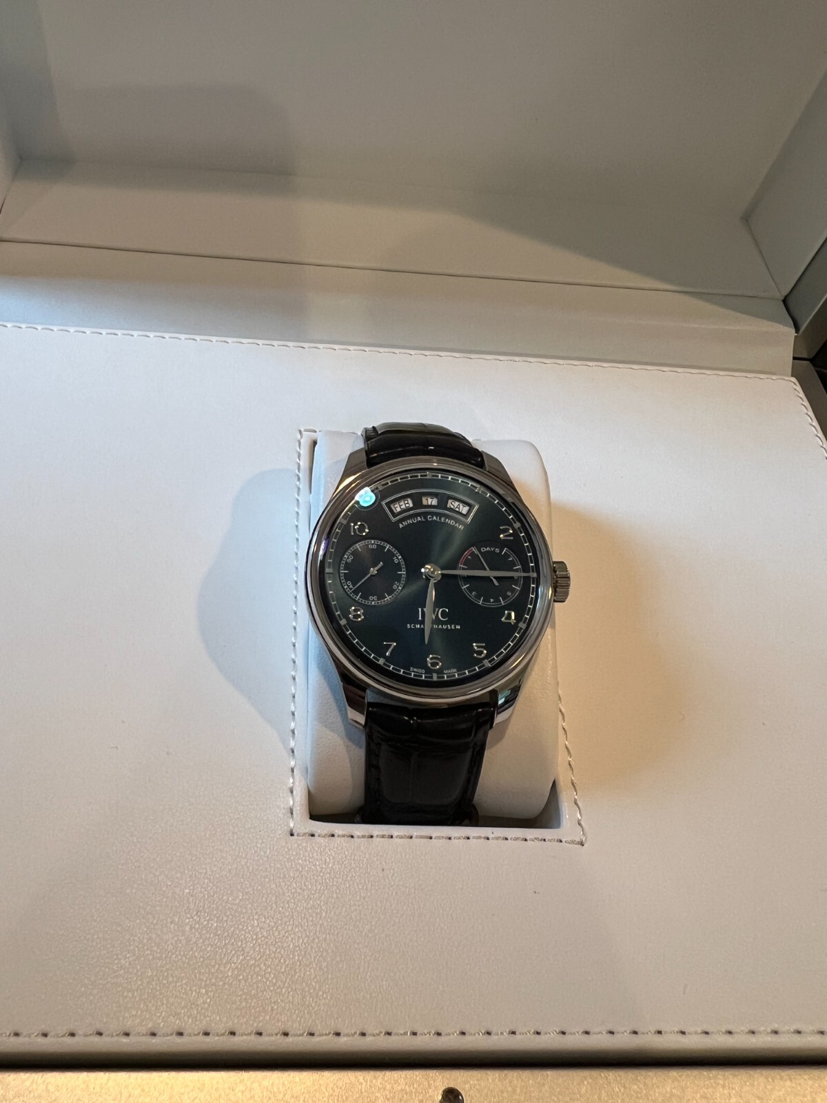 IWC Portuguese Annual Calendar IW503502 Blue dial 44MM Stainless Steel ...