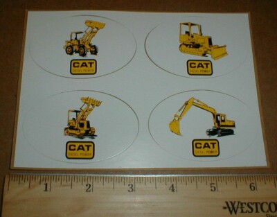 vtg CAT Caterpillar tractor Diesel Power decal sticker sheet with 4 ...