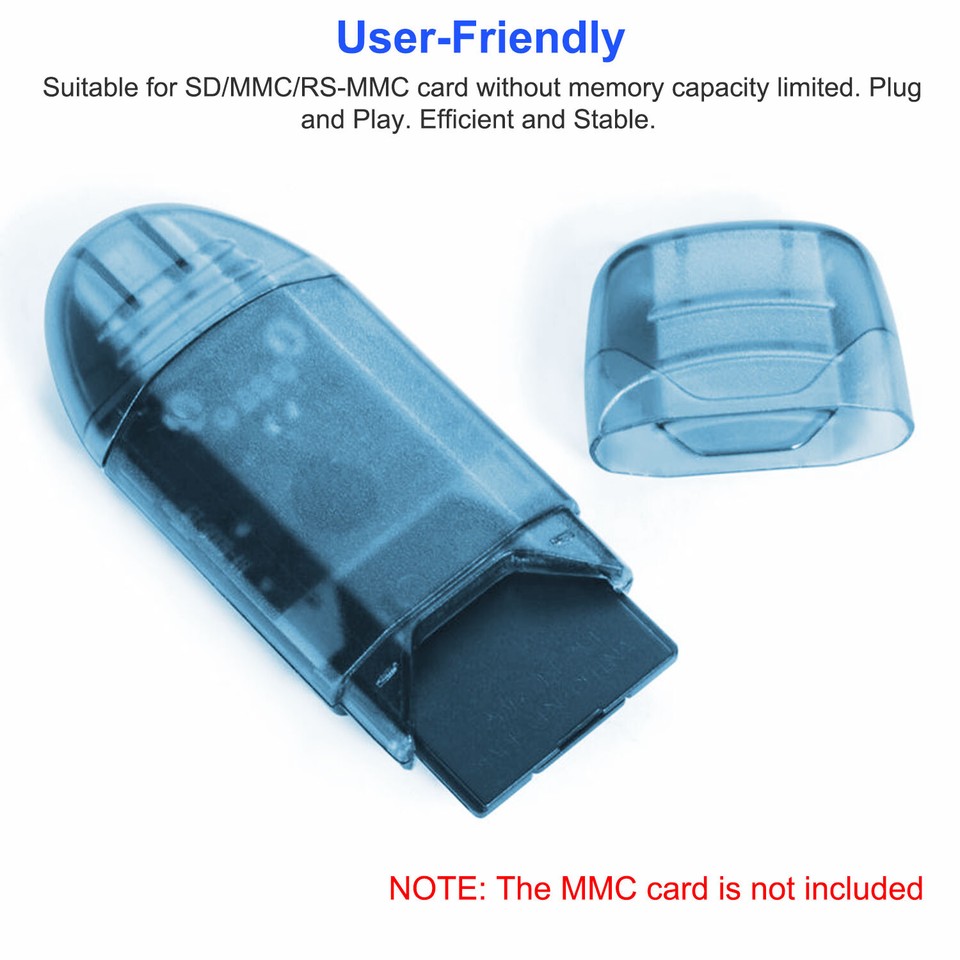 Portable SD MMC RS-MMC Card Memory Card Reader to USB 2.0 Adapter High ...