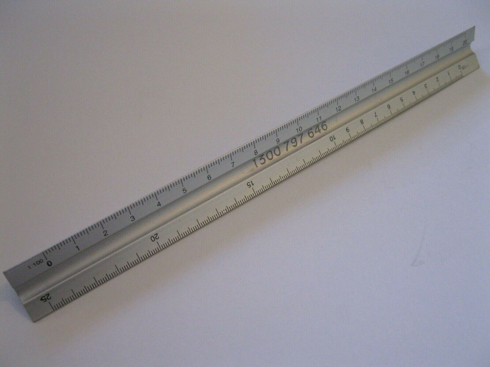 3 X 20cm Aluminium Triangular Tri Scale Ruler Architect Drafting ...