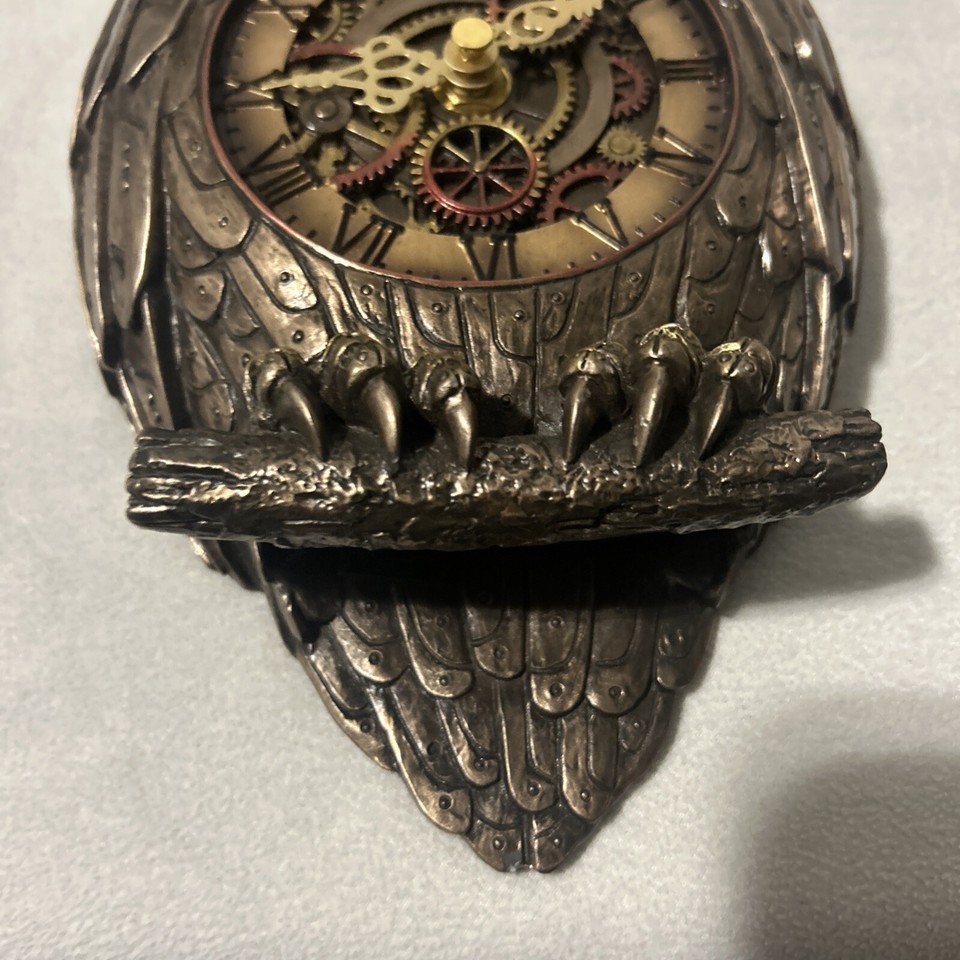 New! Steampunk Owl Pendulum Analog Wall Clock Antique Bronze Finish ...