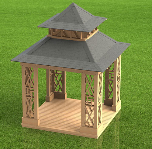Pagoda Style Gazebo Paper Building Plans - Plans only - Not Complete ...