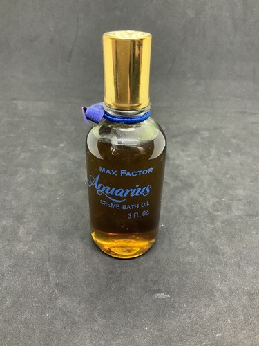 vintage MAX FACTOR AQUARIUS Creme Bath Oil 3.0 FL. OZ Impossible To ...