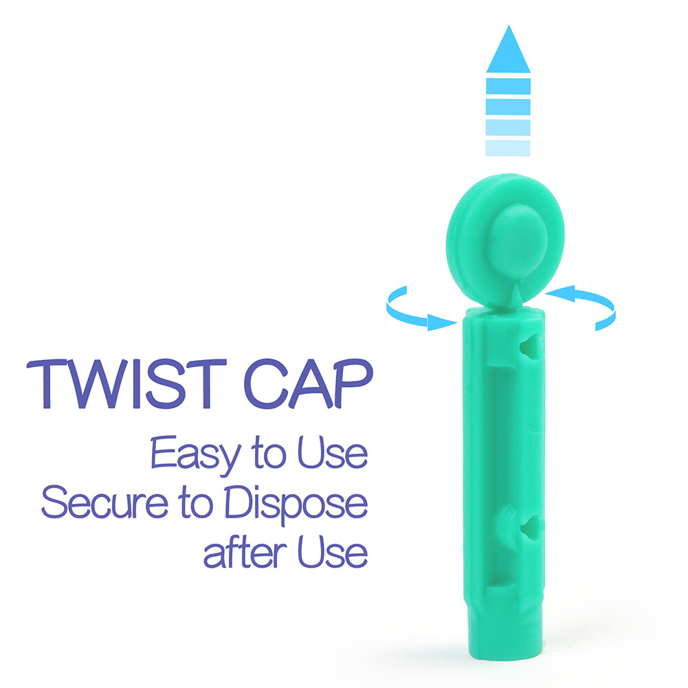 500x/300x Twist Top BLOOD LANCETS For Keto mojo pin Blood Glucose Test ...