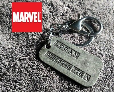 Wolverine Logan dog tag keychain X-MEN Full metal Comic Collectible ...