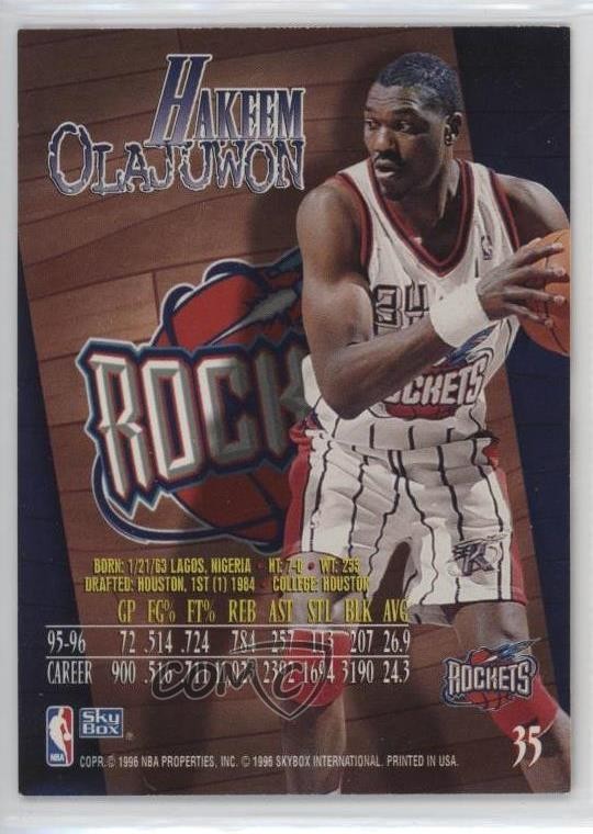 1996-97 Skybox Z Force Hakeem Olajuwon #35 HOF 12oo | eBay