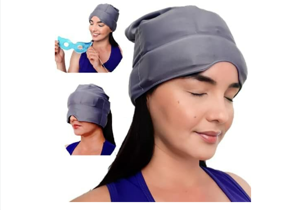 Headache Migraine Relief Cap Hat & Free Eye Mask| Headache Compression ...