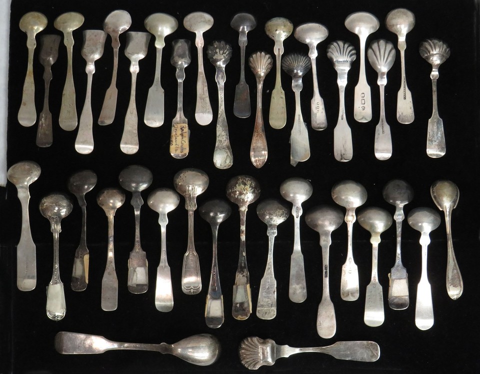 39 COLONIAL TO CIVIL WAR AMERICA COIN SILVER SILVERSMITHS SALT SPOON ...