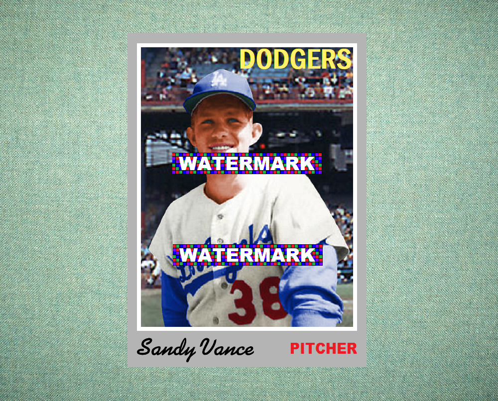 Sandy Vance Los Angeles Dodgers 1970 Style Custom Baseball Art Card | eBay