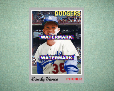 Sandy Vance Los Angeles Dodgers 1970 Style Custom Baseball Art Card | eBay