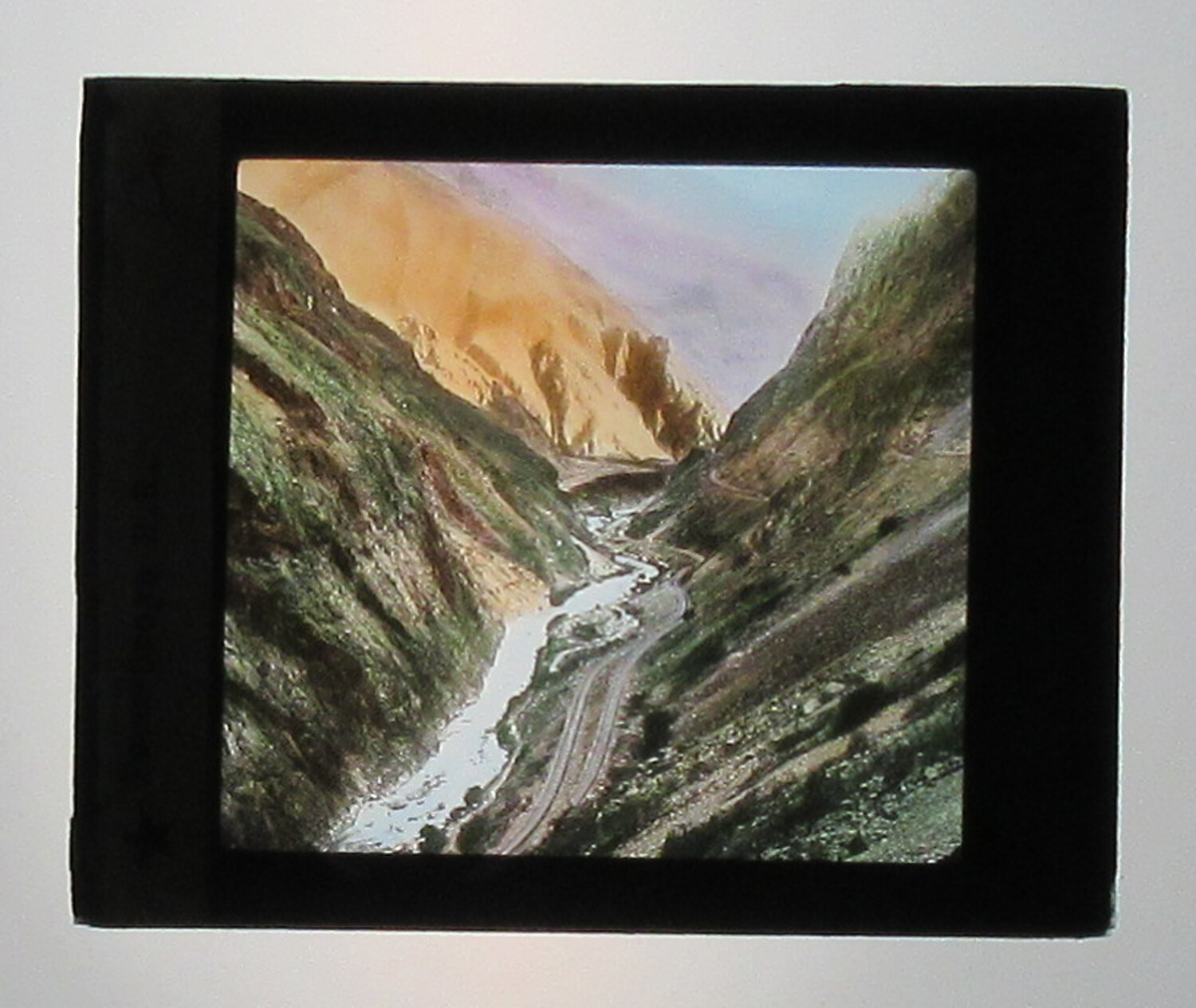 PERU-OROYO R.R., DEEP VALLEY. HAND COLORED PHOTO ON GLASS. | eBay