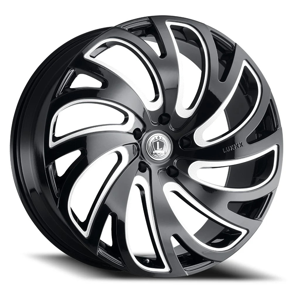 LUXXX Alloys LUX 23 Wheels 22x9.5 (18, 5x120.65, 73.1) Black Rims Set ...