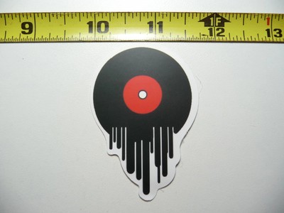 VINYL RECORD STYLE SMALL STICKER DECAL LP DJ MELTING DRIPPING MUSIC ...