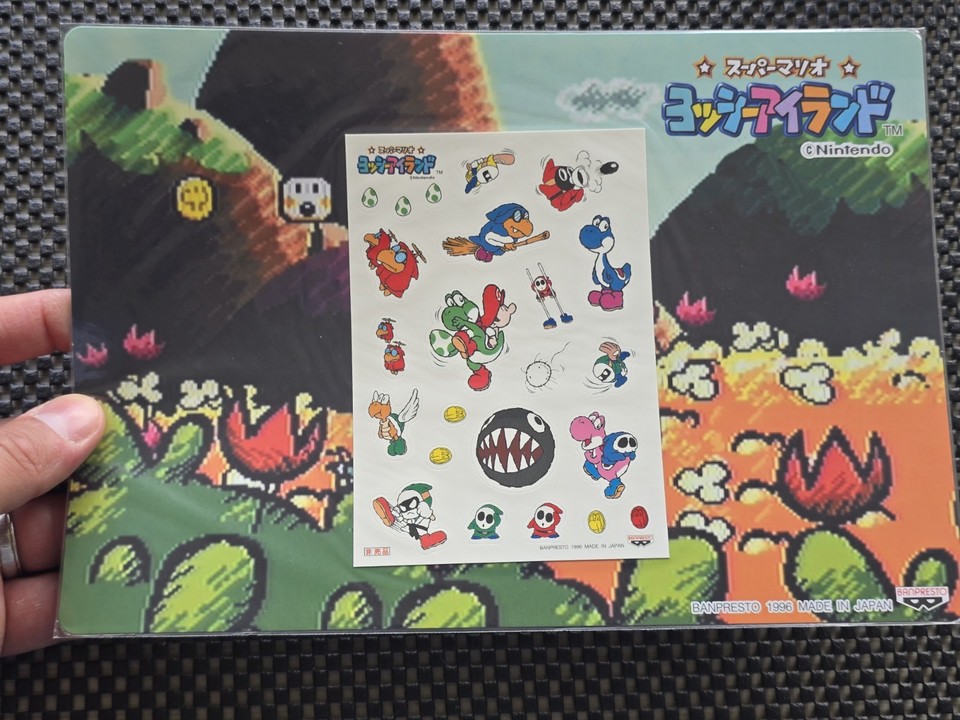 Vintage Nintendo Mario Yoshi's Island SNES Sticker Sheet Background ...